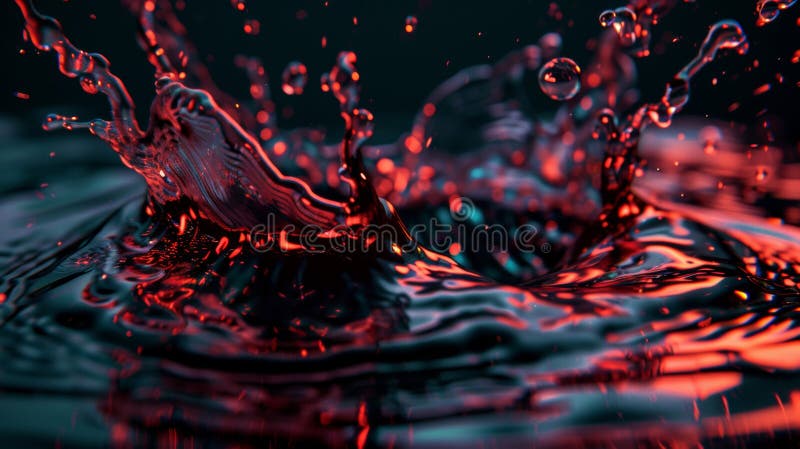 Close-up of Red Liquid Splash in Motion Stock Photo - Image of motion ...