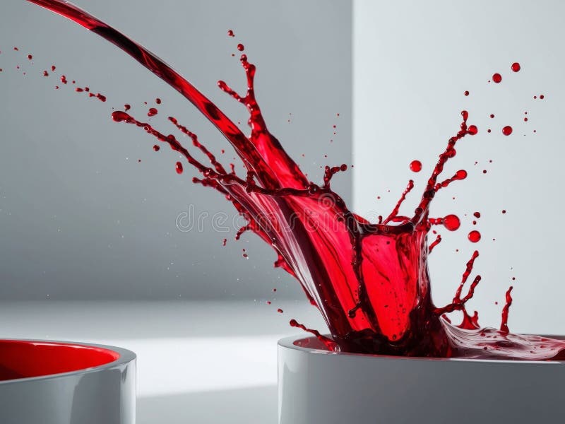 A Close Up of a Red Liquid Splashing Out of it. Stock Photo - Image of ...