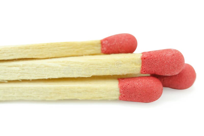 Close-up Red Match Isolated on a White Background with Clipping Path ...