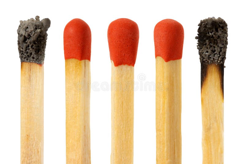 Close-up Red Matches on a White Background. Full Depth of Field Stock ...