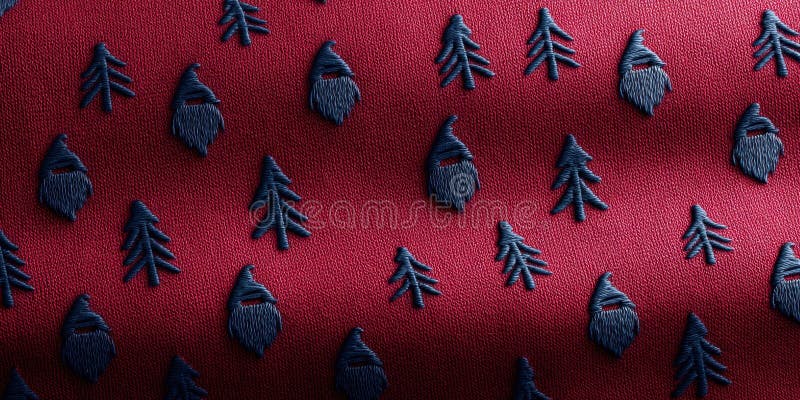 Close-up of a Red Necktie Featuring a Black Tree Pattern on Smooth ...