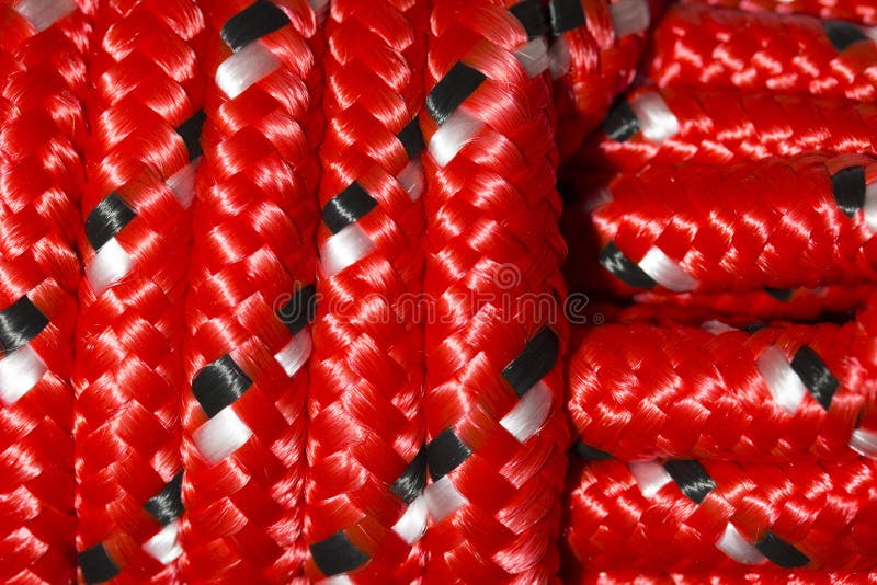Close up of red nylon rope stock illustration. Illustration of pattern ...