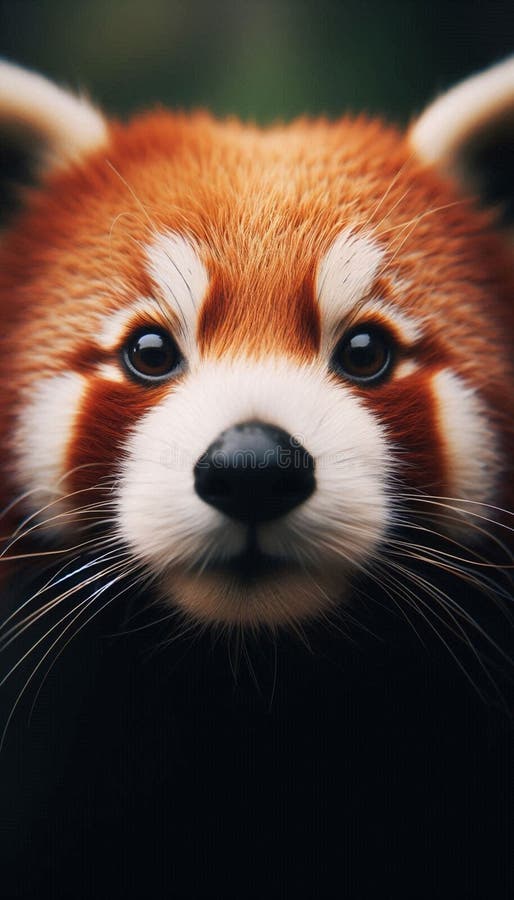 Close-Up of a Red Pandas Face Stock Illustration - Illustration of ...