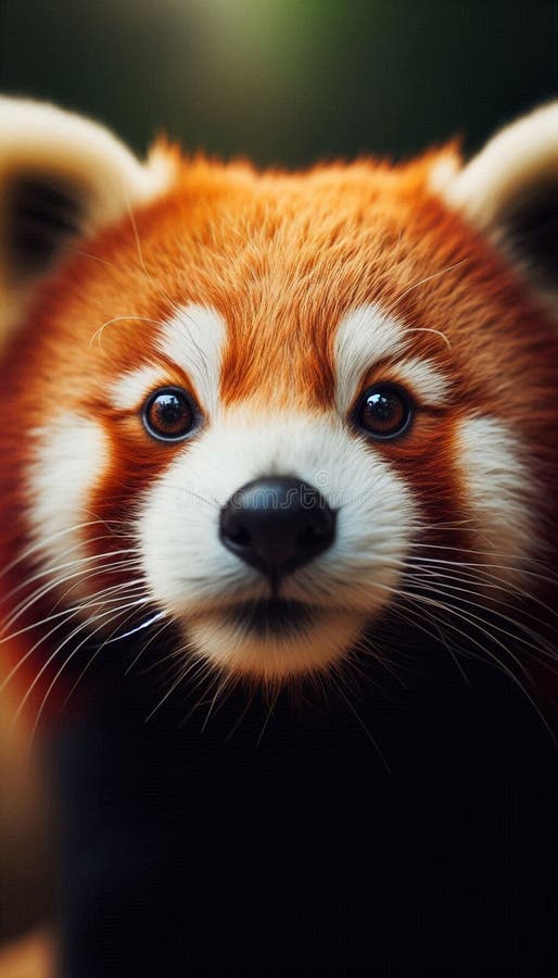 Close-Up of a Red Pandas Face Stock Illustration - Illustration of ...