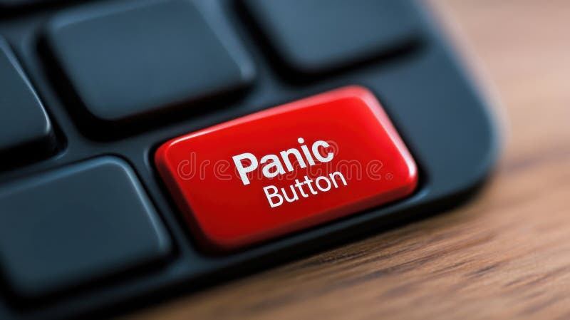 A Close Up of a Red Panic Button on the Keyboard, AI Stock Image ...