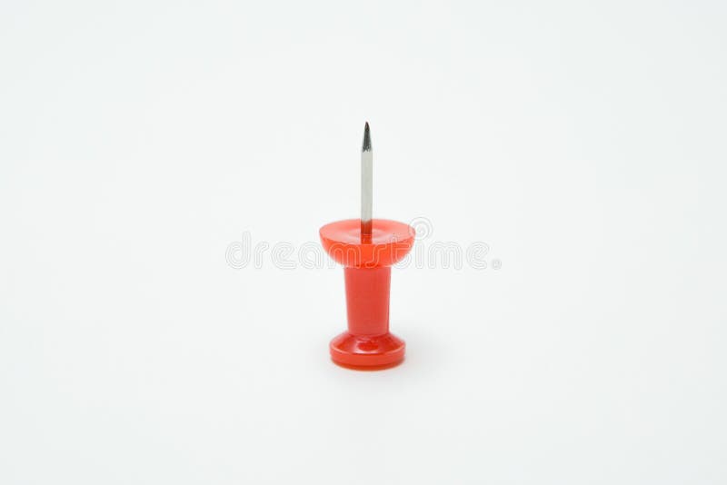 Close Up of Red Pin on White Background Stock Image - Image of message ...