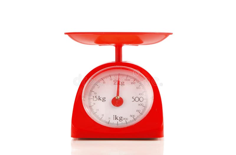 Close Up Red Plastic Kilograms Scale Stock Photo - Image of white ...