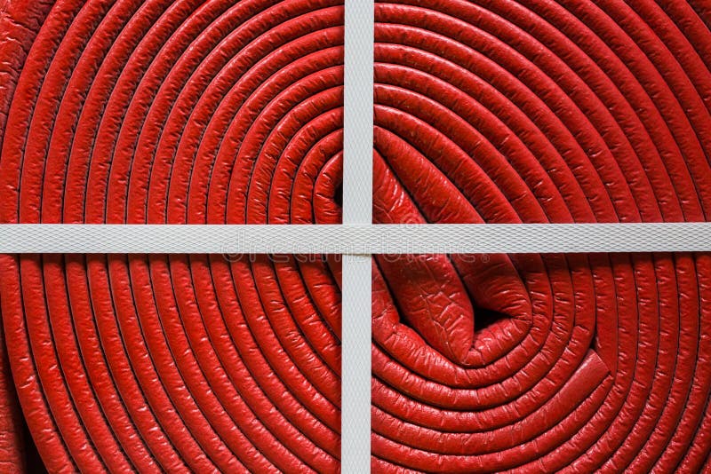 Close Up Red Plastic Pipe is As Part Cable Coil and is Used for ...