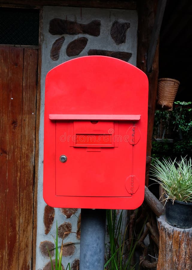 Close Up of Red Post Box in Thailand Stock Photo - Image of antique ...