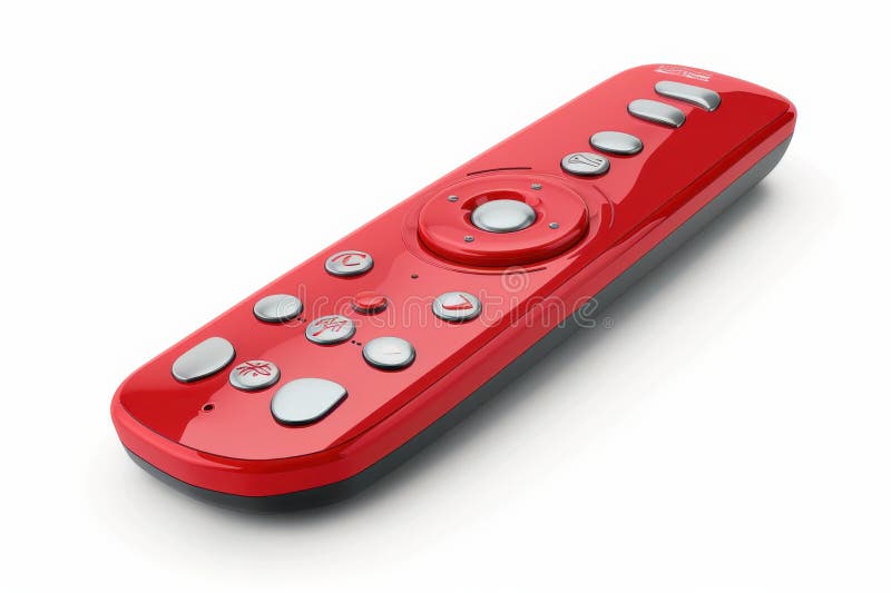 Close-up of a Red Remote Control, Showcasing Buttons and Sleek Design ...
