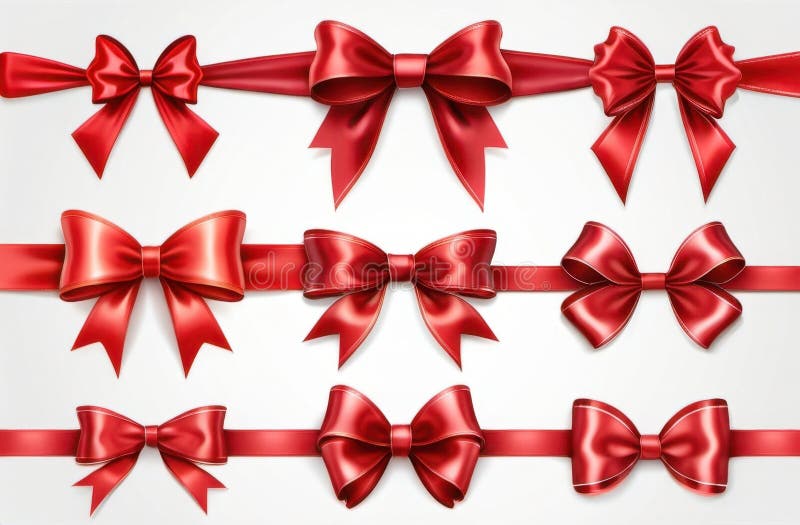 Close Up of Red Ribbons at 29-12-2024 Stock Illustration - Illustration ...