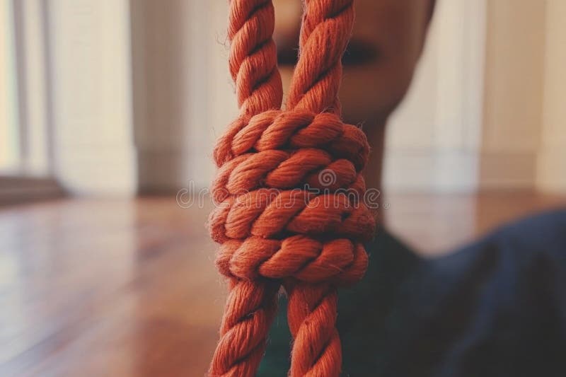 Close-up of Red Rope Knot with Blurred Background Stock Illustration ...