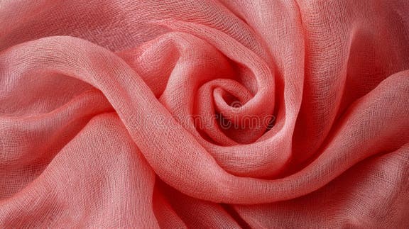 Close-up of a Red Sheer Fabric with a Swirling Pattern Stock ...