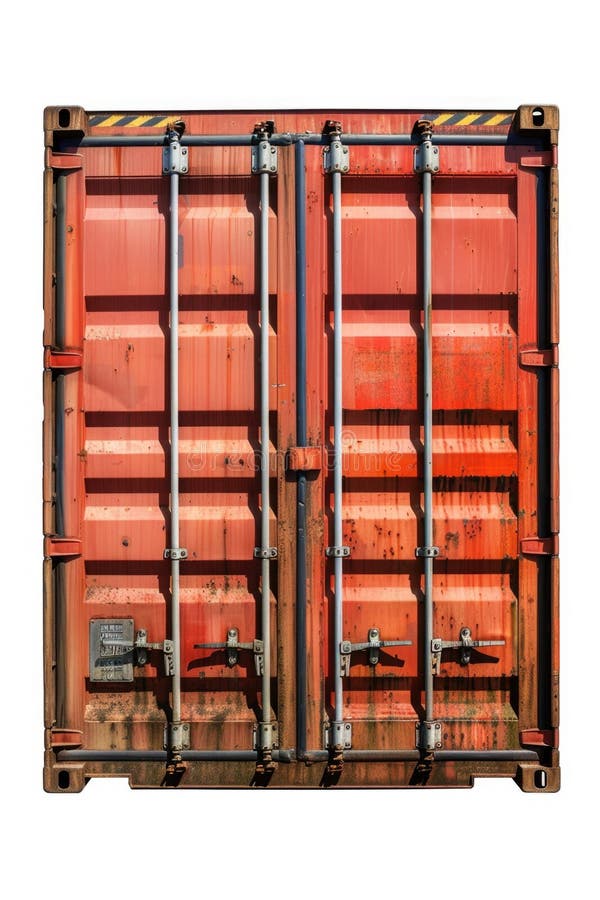 Close-up of a Red Shipping Container, Suitable for Industrial and ...