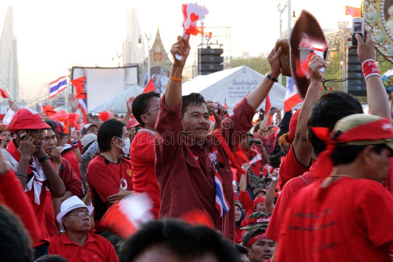Close-up Red Shirt Protester are Protest Against T Editorial Stock ...