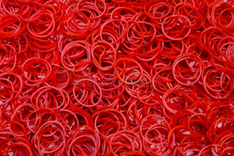 Close Up Red Small Rubber Band Background Stock Photo - Image of ...