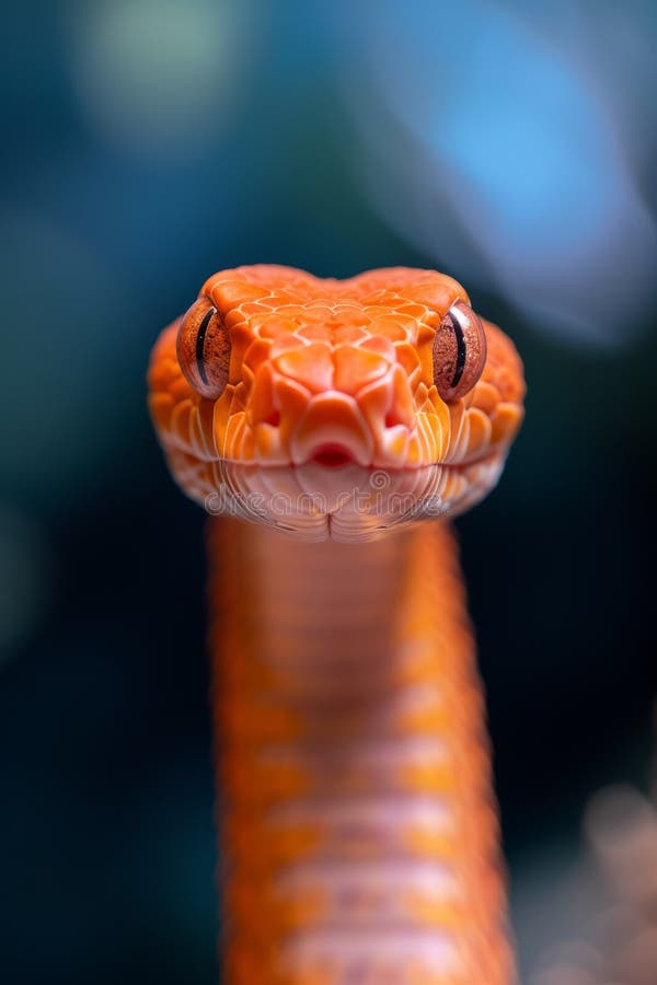 Close-up of a of a Red Snake, Blurred Background Stock Image - Image of ...