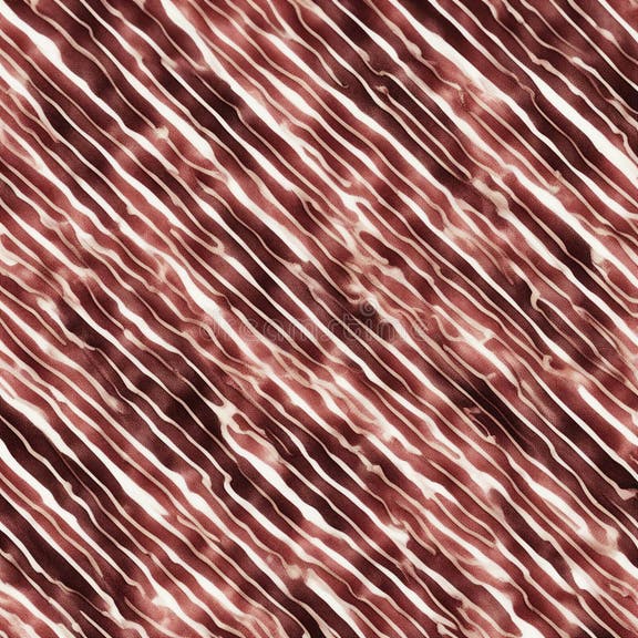 Close Up of a Red Surface a Repeating Strips of Bacon Texture Pattern ...