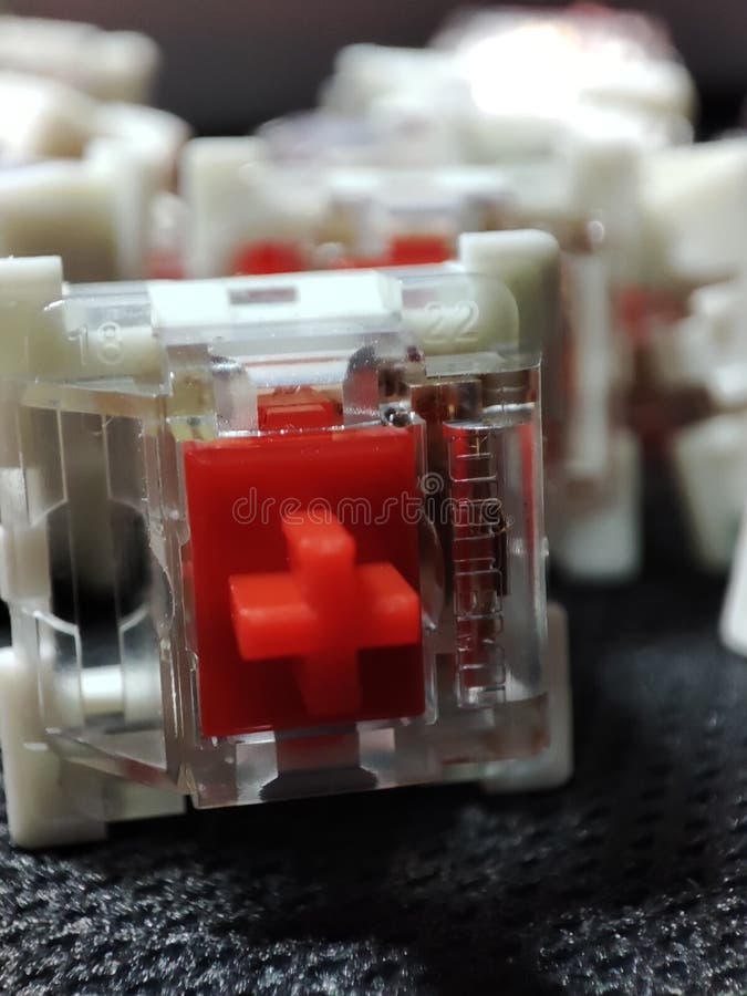 Red Switch Mechanical Keyboard on Textured Background Stock Image ...