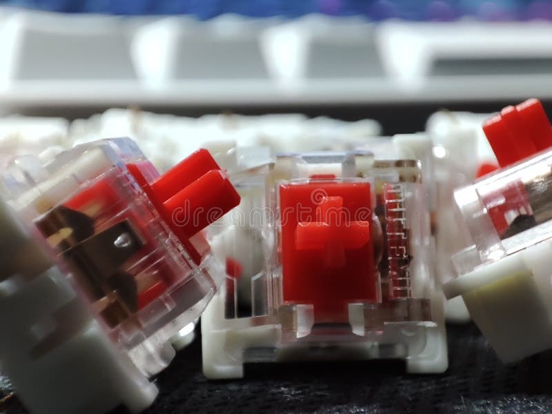 Red Switch Mechanical Keyboard on Textured Background Stock Image ...