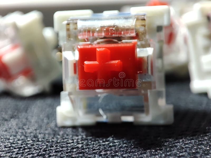 Red Switch Mechanical Keyboard on Textured Background Stock Image ...