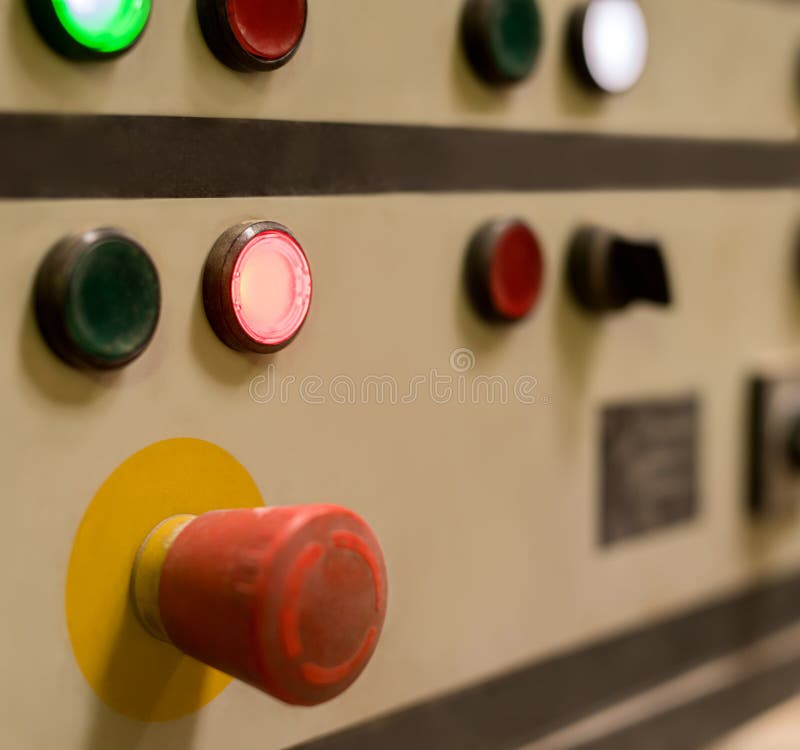 Close-up of Red Switch on Remote Control Panel Stock Photo - Image of ...