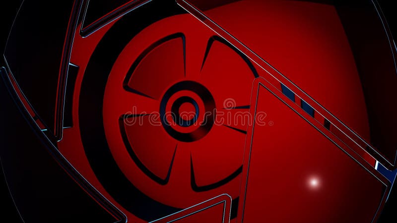 CLose Up for Red Symetrical Circle Geometrically Formed by Triangles ...