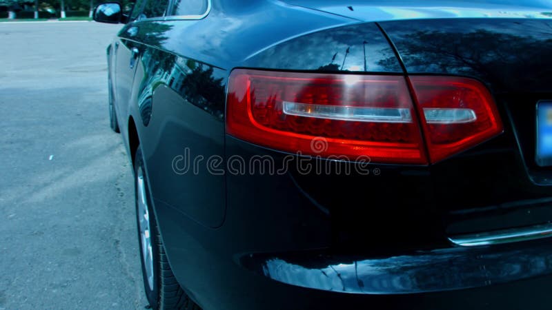 Close Up of Red Tail Light Sof a Car Blinking. Car Details Presentation ...