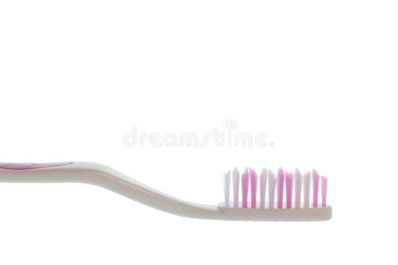 Close Up of Red Toothbrush is Isolated on White Stock Photo - Image of ...