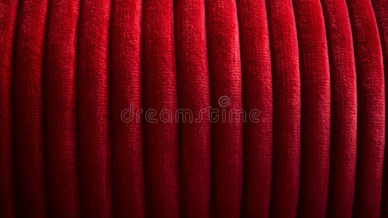 Close-up of Red Velvet Fabric with Parallel Ridges Stock Illustration ...