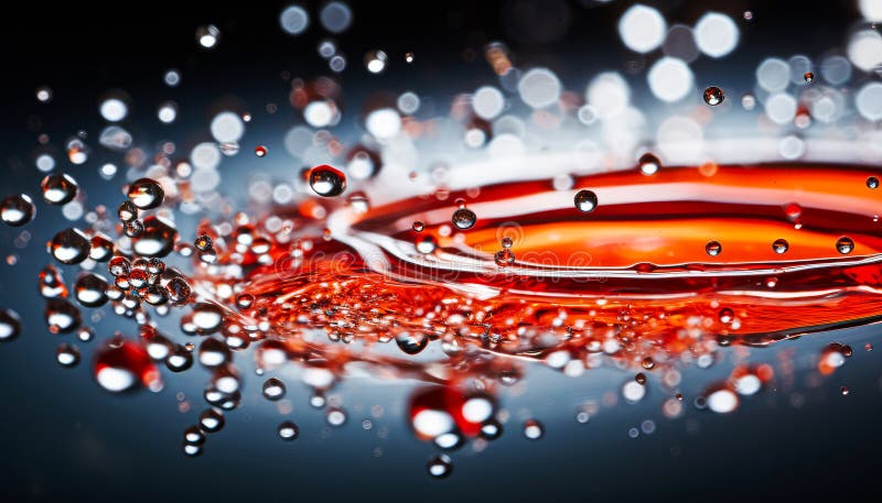 Close-up of Red Water Droplet Splash in Empty Indoor Studio Stock ...