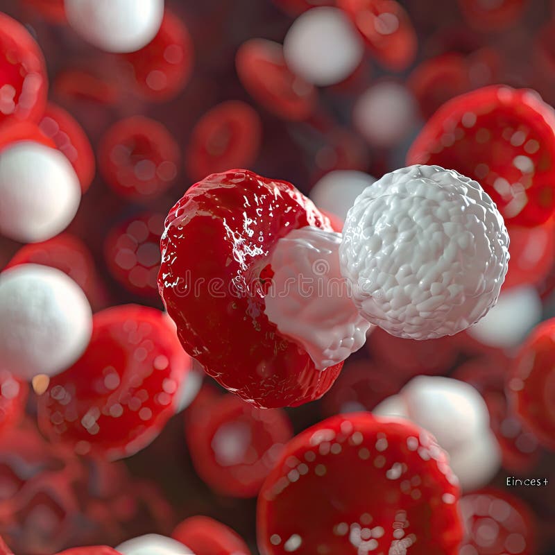 A Close-up of Red and White Cells in the Body Stock Image - Image of ...