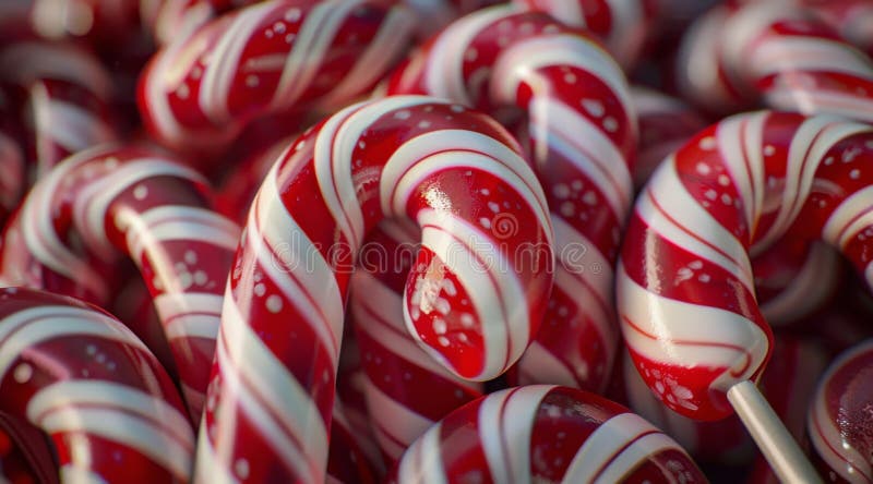 Close Up of Red and White Peppermint Candies Stock Image - Image of ...