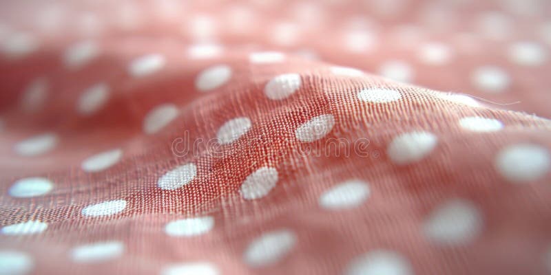 A Close Up of a Red and White Polka Dot Fabric Stock Illustration ...