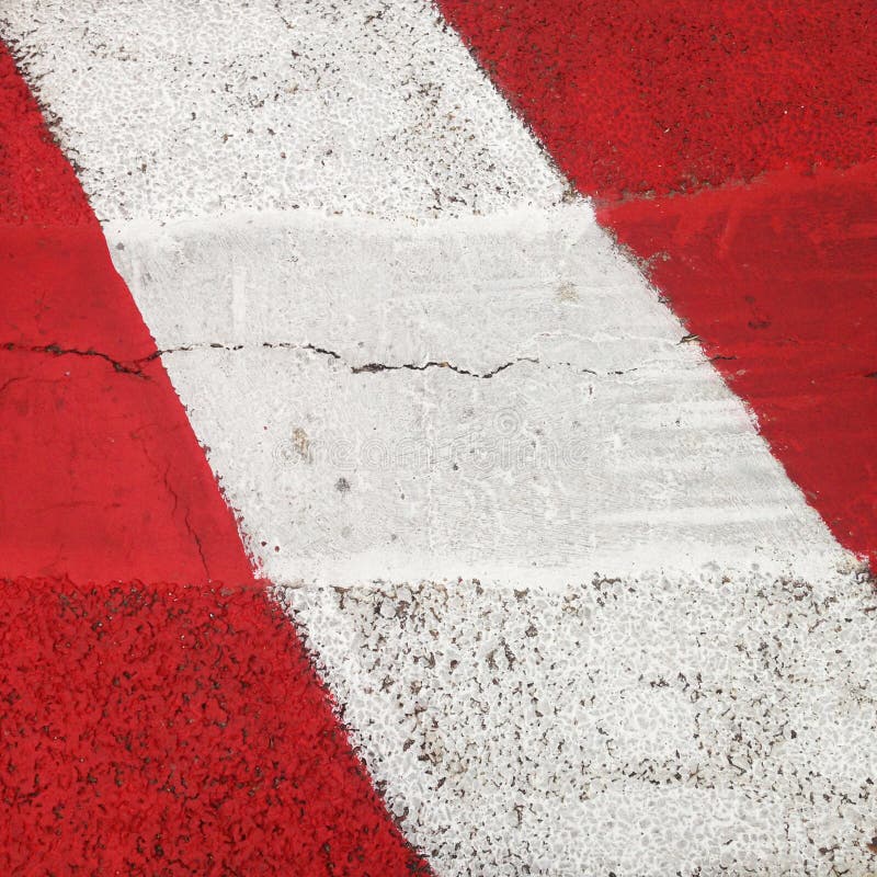 Close Up Red and White of Road Marking Stock Image - Image of track ...