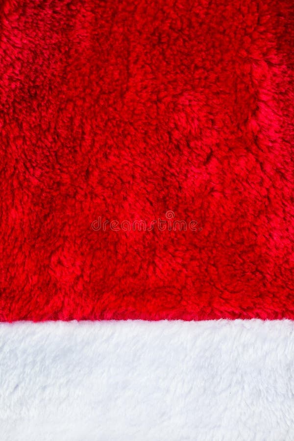 Close Up Red and White Santa Claus Hat Texture To Backround Stock Photo ...