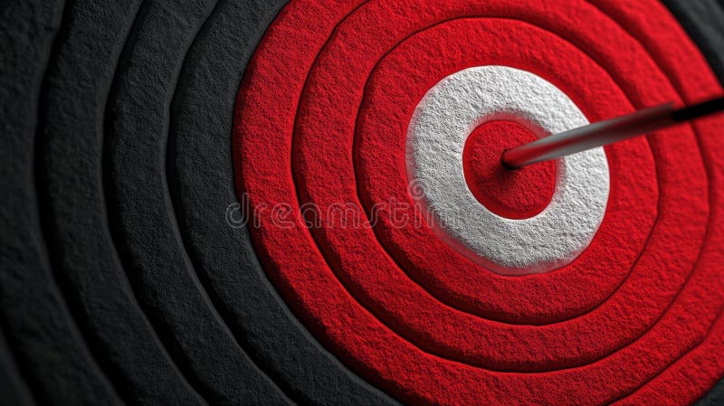 A Close Up of a Red and White Target with an Arrow in it, AI Stock ...