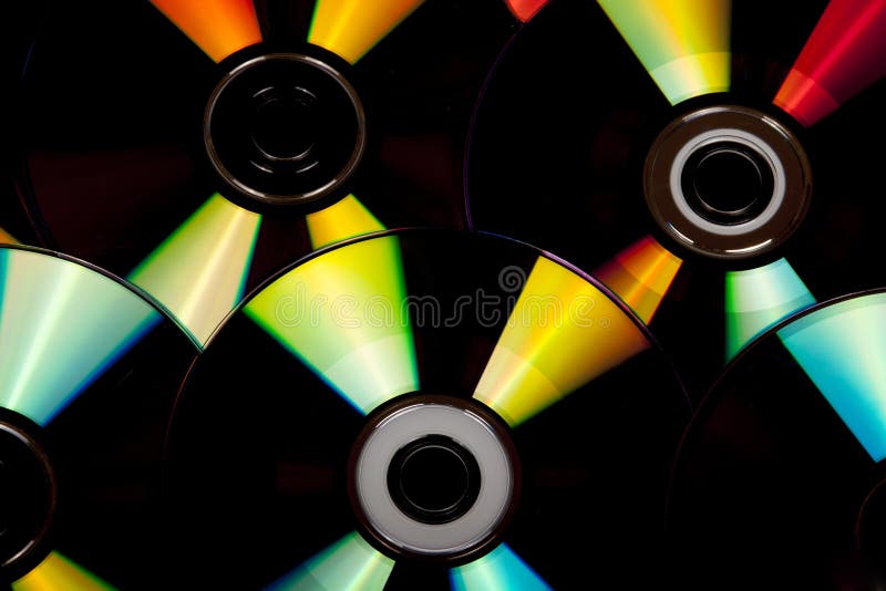 Close Up Reflections and Colors on Compact Discs 4 Stock Image - Image ...