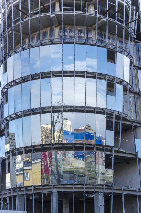 Close-up of Reflections on the Wall of a Building Stock Image - Image ...
