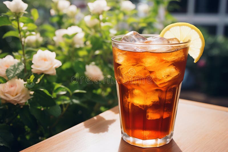 A Close-up of a Refreshing Afternoon Iced Tea Stock Illustration ...