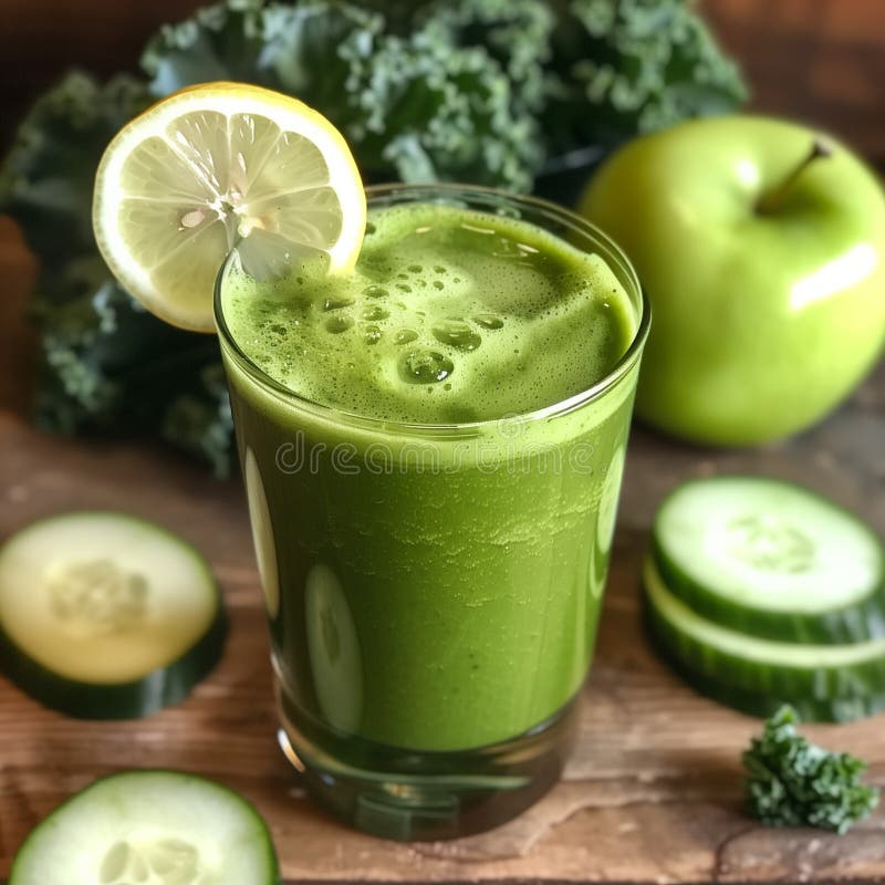 Close-up of a Refreshing Beverage with Assorted Fruits and Veggies ...