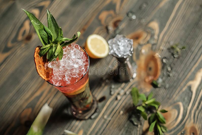 Close-up of a Refreshing Beverage on a Table Stock Photo - Image of ...