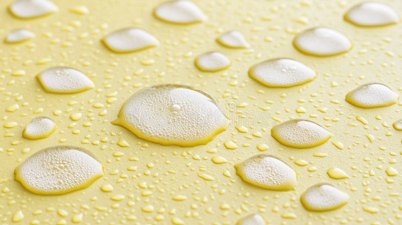 Close Up Refreshing Water, Drops on Dewy Surface Background of Golden ...