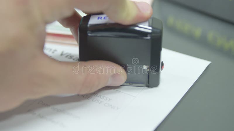 Close Up Rejected Visa Application Document on the Table Stock Footage ...