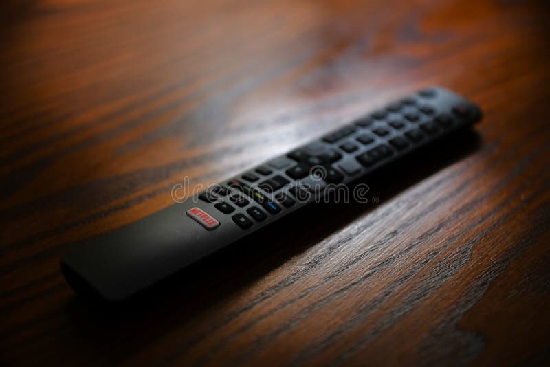 Close-up on Remote Control with a Netflix Button. Editorial Image ...