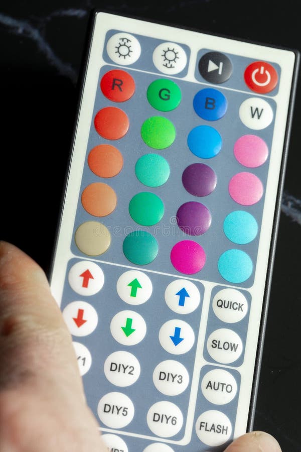 Close-up of Remote Control To Pull Colored Led Light Stock Image ...
