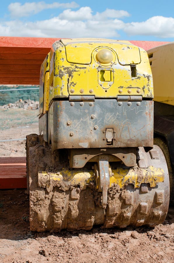 Close Up of Remote Controlled Trench Compactor on Construction Site ...