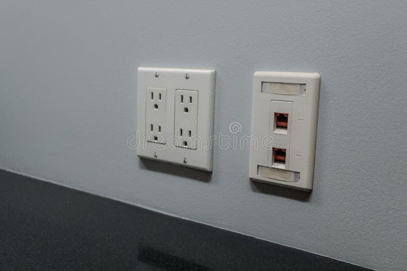 Workplace Office Public Remote Work Desk Connectivity Cat6 Faceplate ...