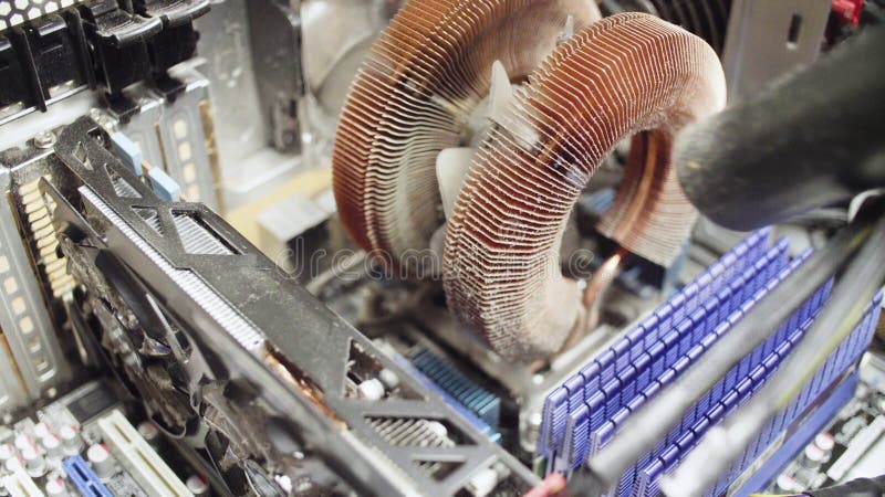 Repairing of Computer. Cleaning Computer System from Dust Stock Photo ...