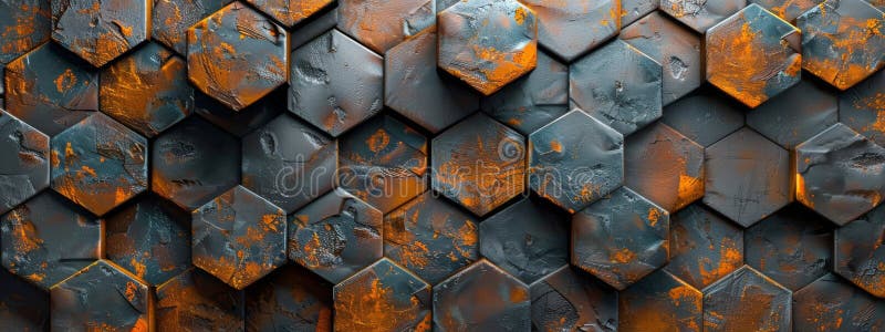 Abstract Octagonal Pattern with Glowing Edges Stock Image - Image of ...